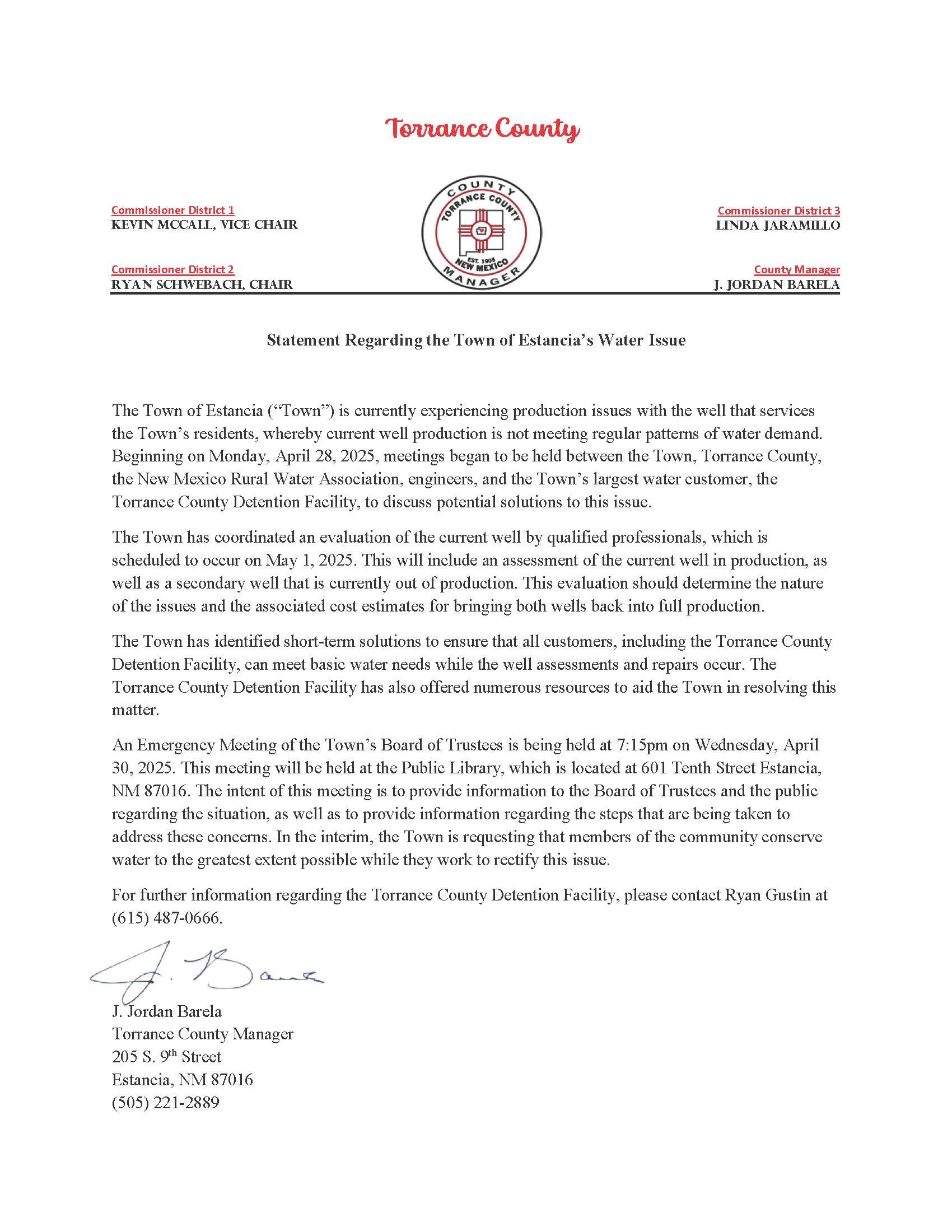 Town of Estancia - News